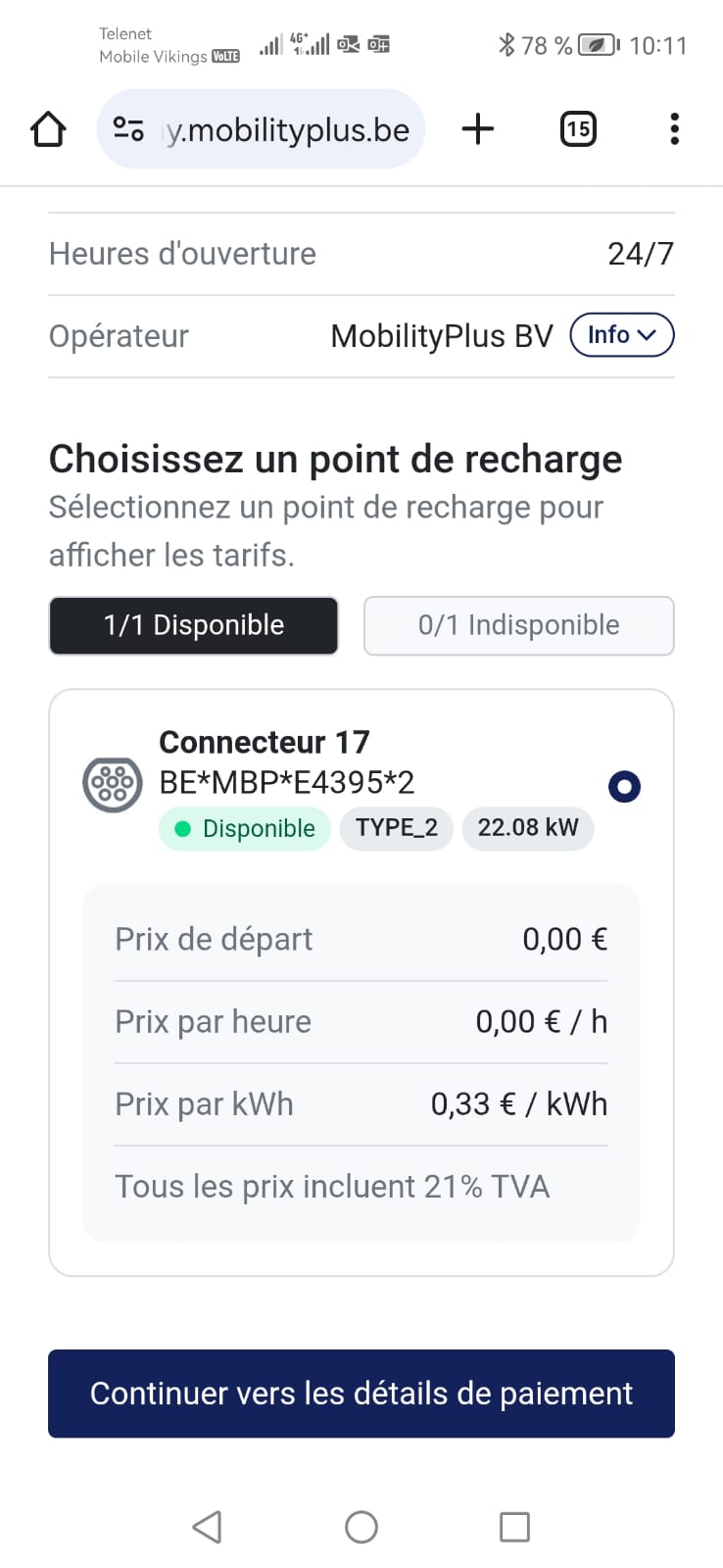 Paiement via un code QR dynamique sur une borne de recharge Alfen Pro ...