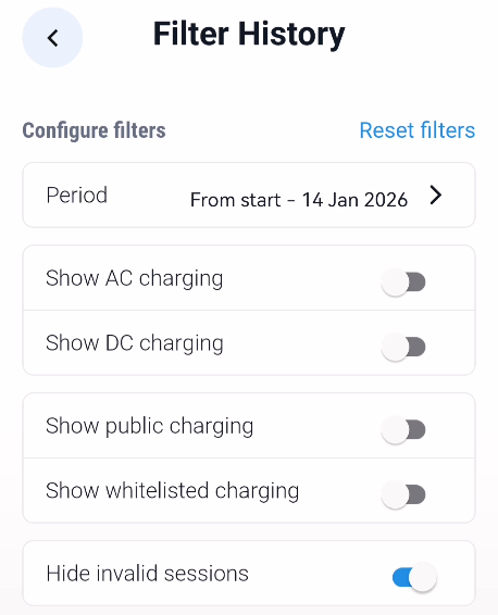 Where can I find my charging sessions in the app? – MobilityPlus