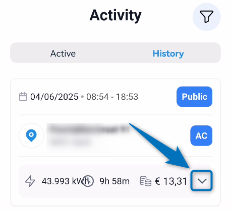 Where can I find my charging sessions in the app? – MobilityPlus